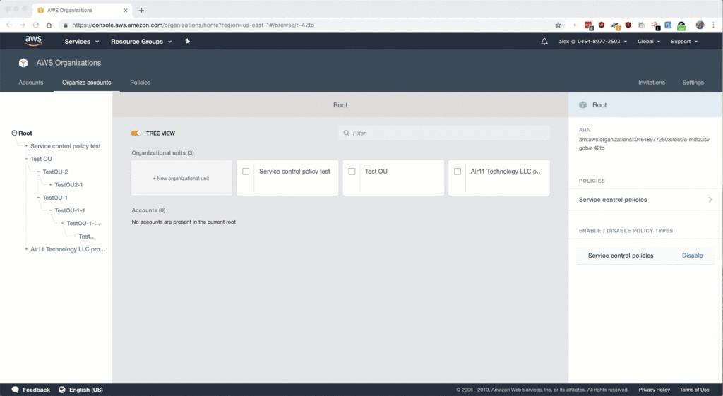 AWS Organizations example: list OUs - Thinking aloud