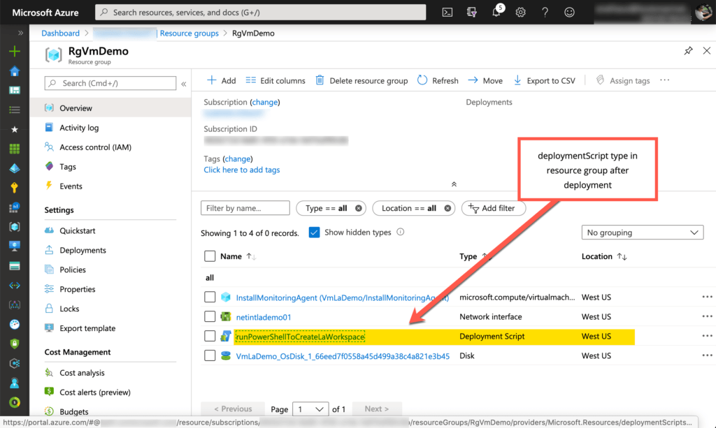 Azure ARM template deploymentScripts | Thinking aloud